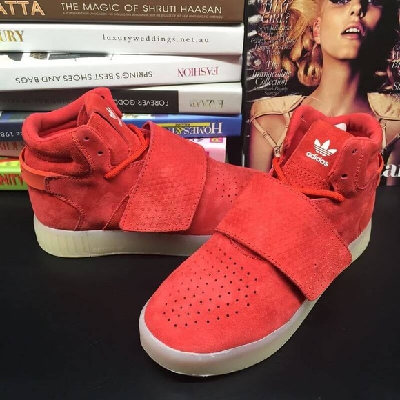 adidas | Shoes | Adidas Mens Tubular Invader Strap Red | Poshmark